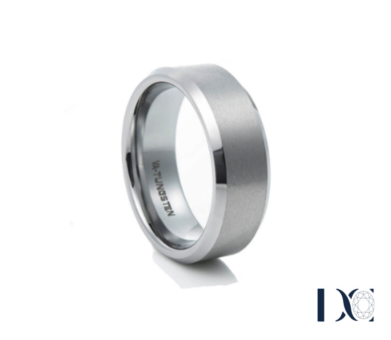 Tungsten Trivia 8mm | Matt Inner Bevel Shiny Edges